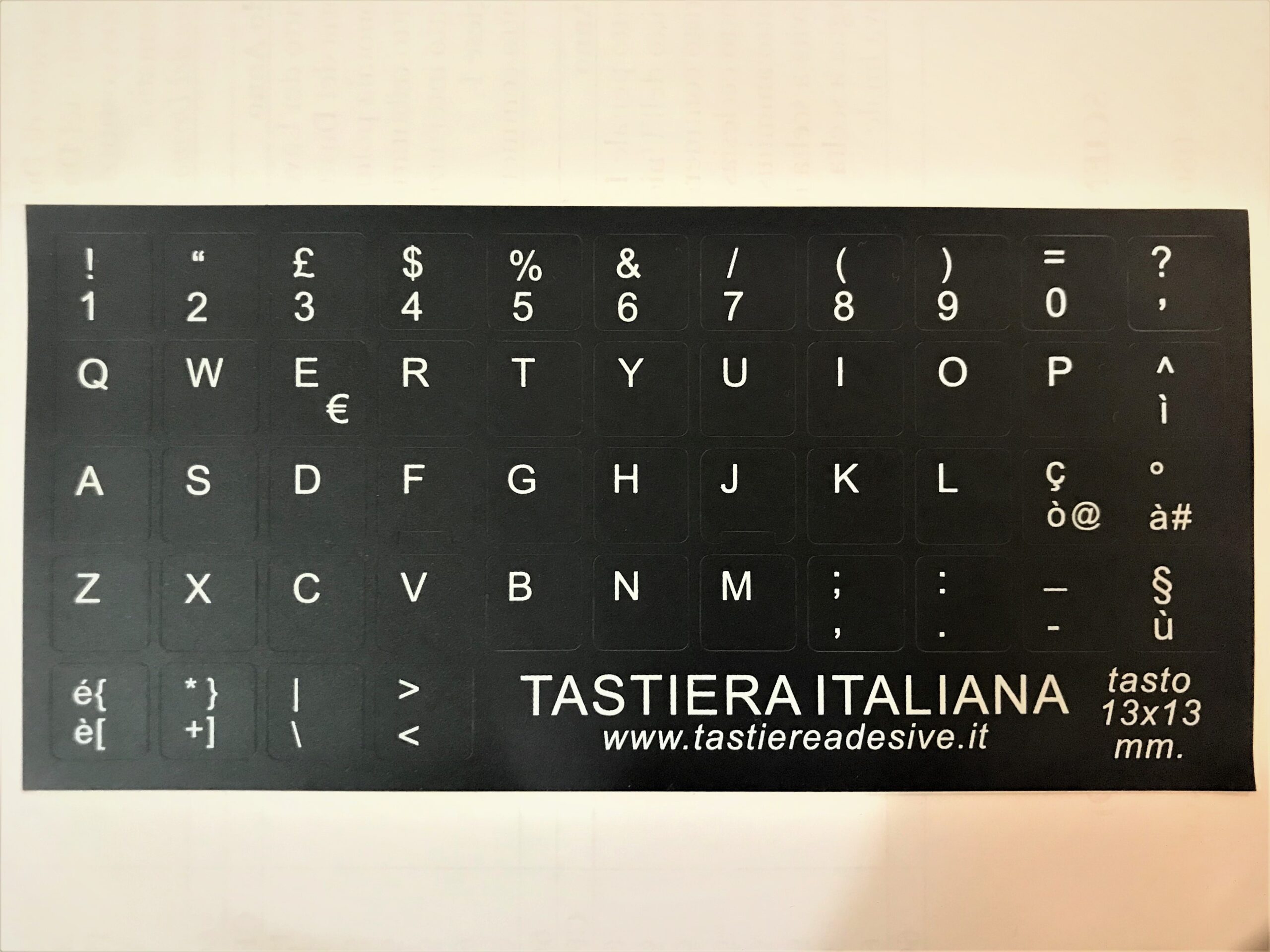 Tastiera Adesiva Lingua Italiana Pc (10 kit) (misura tasto 13x13mm ...